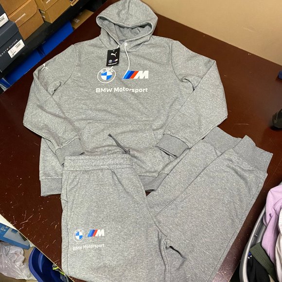 Puma | Shirts | Puma Mens Gray Bmw Mms Ess Fleece Hoodie And Jogger ...